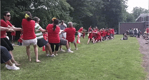 How could you win a tug-of-war against a bunch of adults?